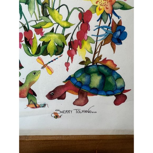 Sherry Tolman | Art | Sherry Tolman Print In Frame Turtles Flowers ...